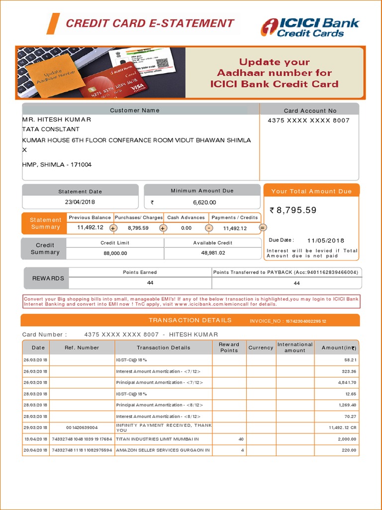 Creditcard Statement | PDF | Credit Card | Payments