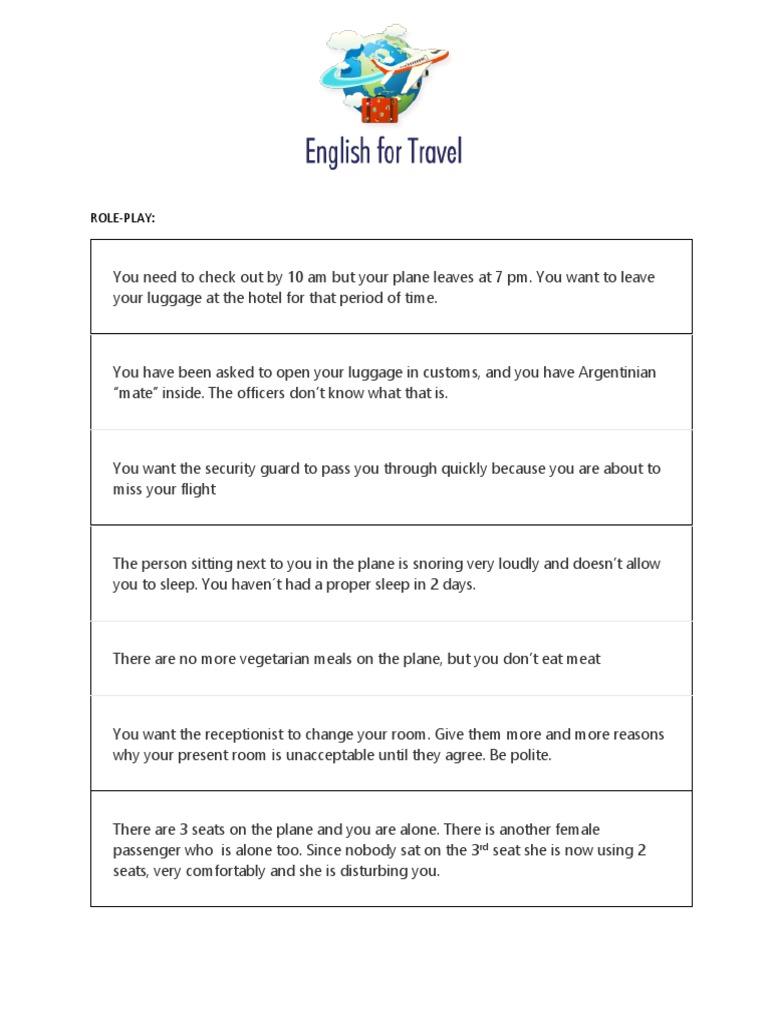 Role Play - Travel English | PDF