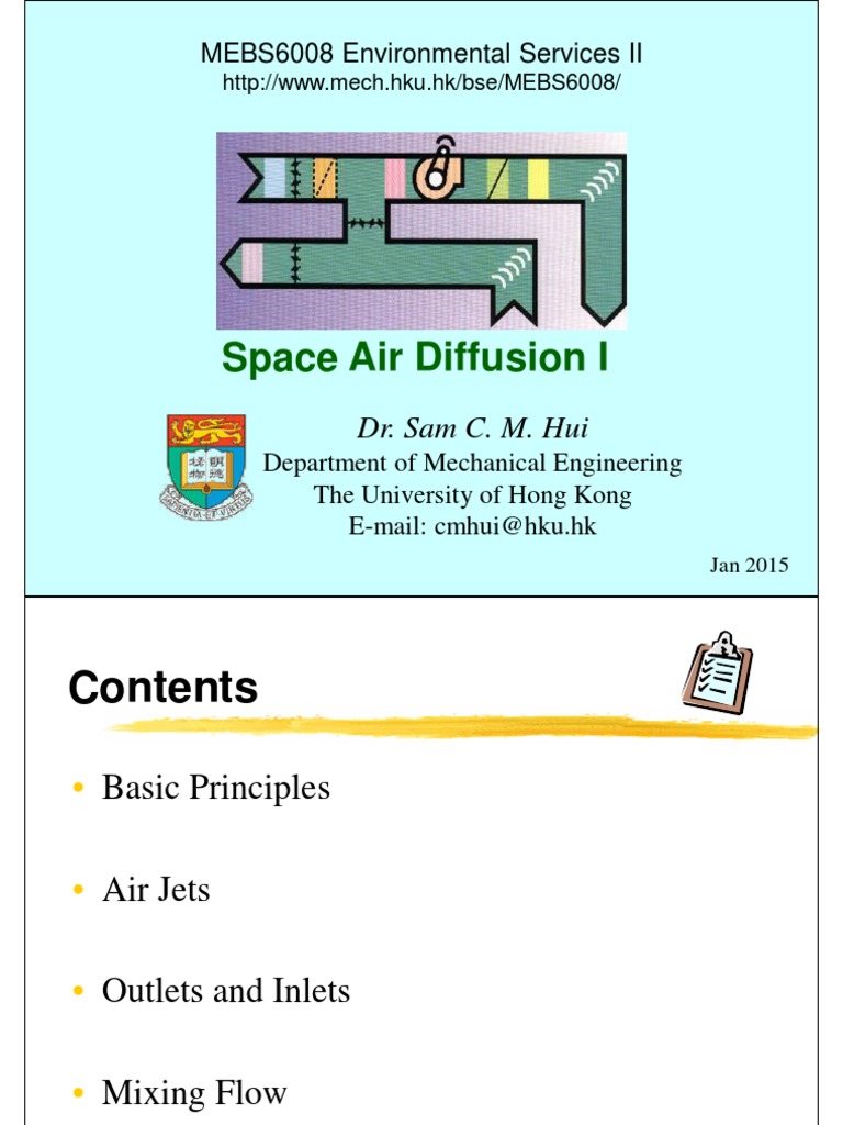 MEBS6008 Environmental Services II Air Diffusion Principles | PDF ...