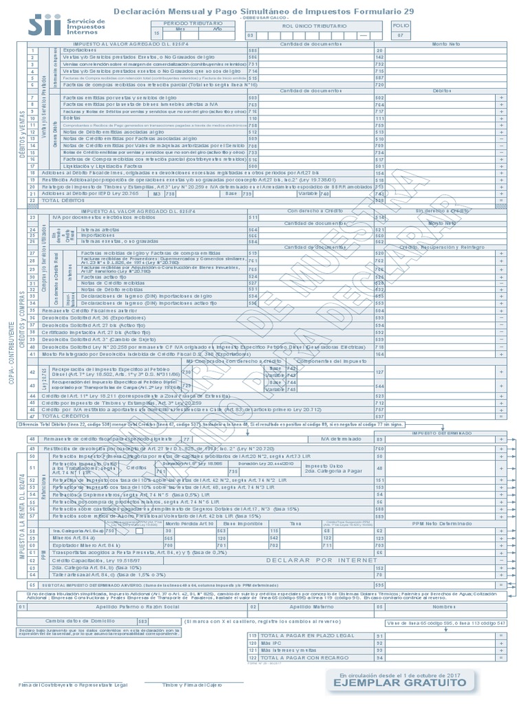 F29.pdf | Tarjeta de débito | Impuestos