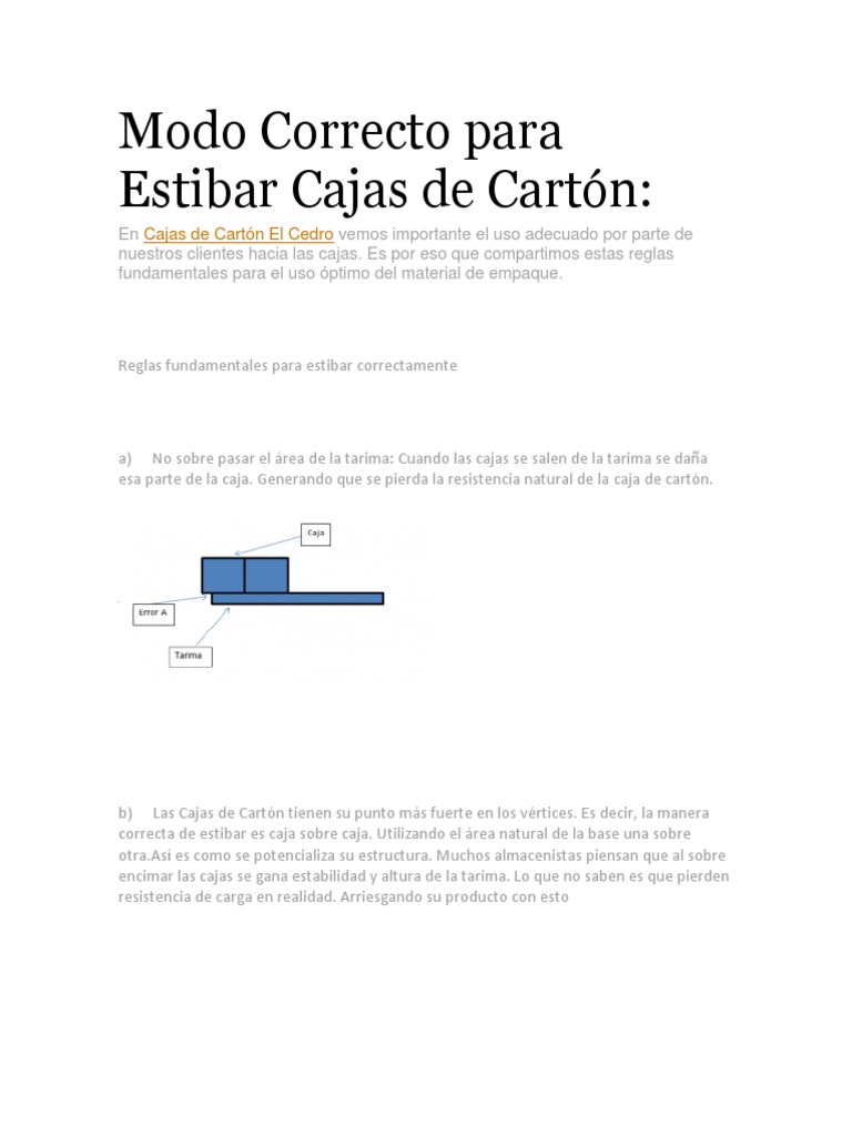 Estibar Cajas de Cartón | PDF