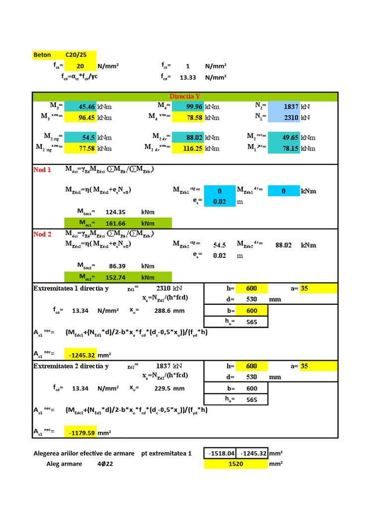 Armare Stalp in Excel | PDF