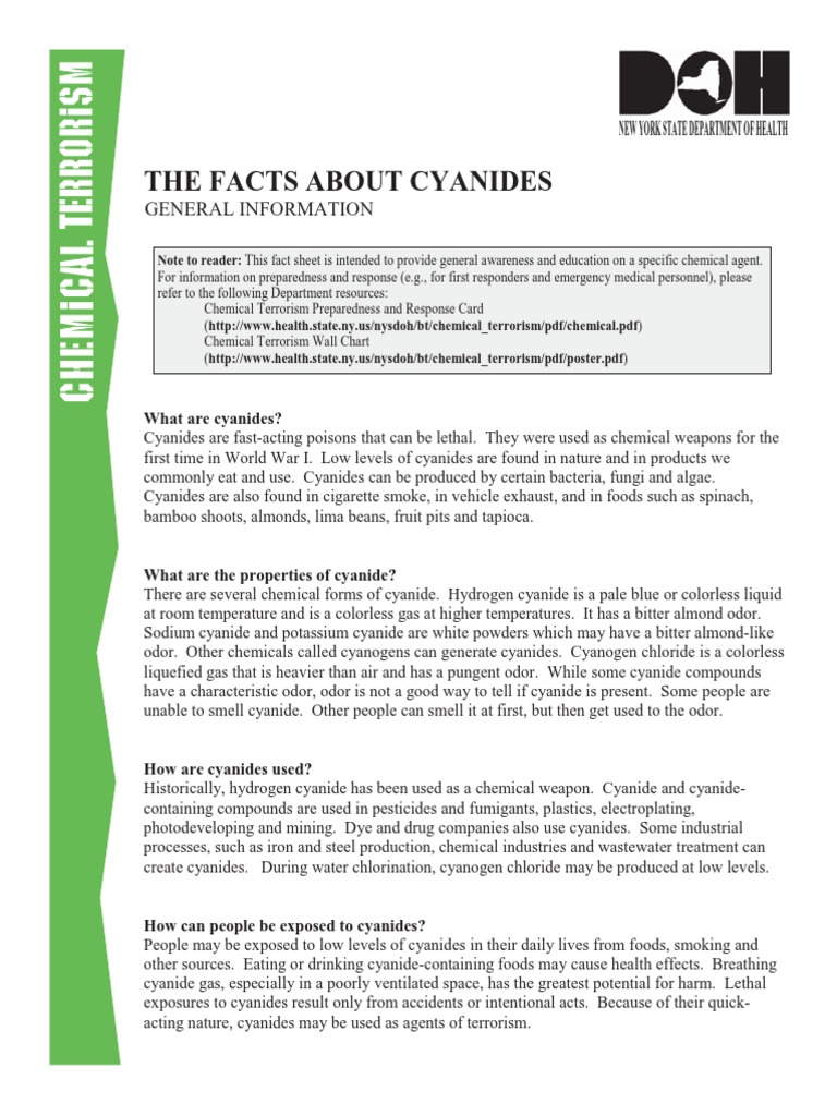 The Facts About Cyanides General Information Pdf Cyanide