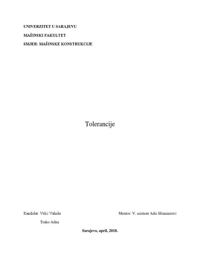 Tolerancije | PDF