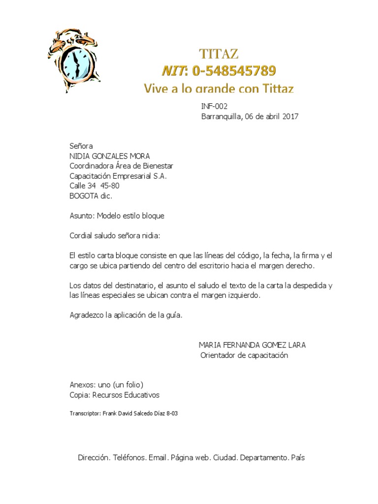 Carta Estilo Bloque | PDF | Informática | Software