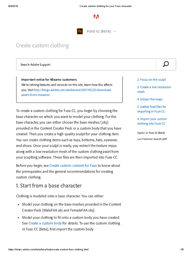 Create Custom Clothing For Your Fuse Character | PDF | Texture Mapping ...