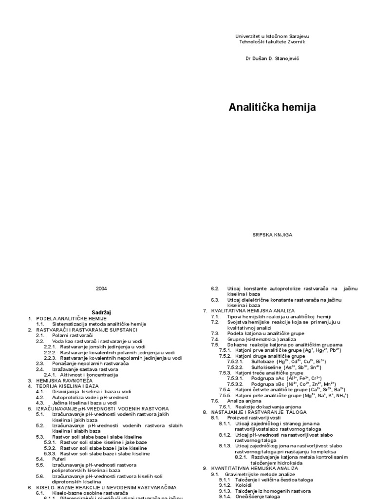 Analitička Hemija | PDF