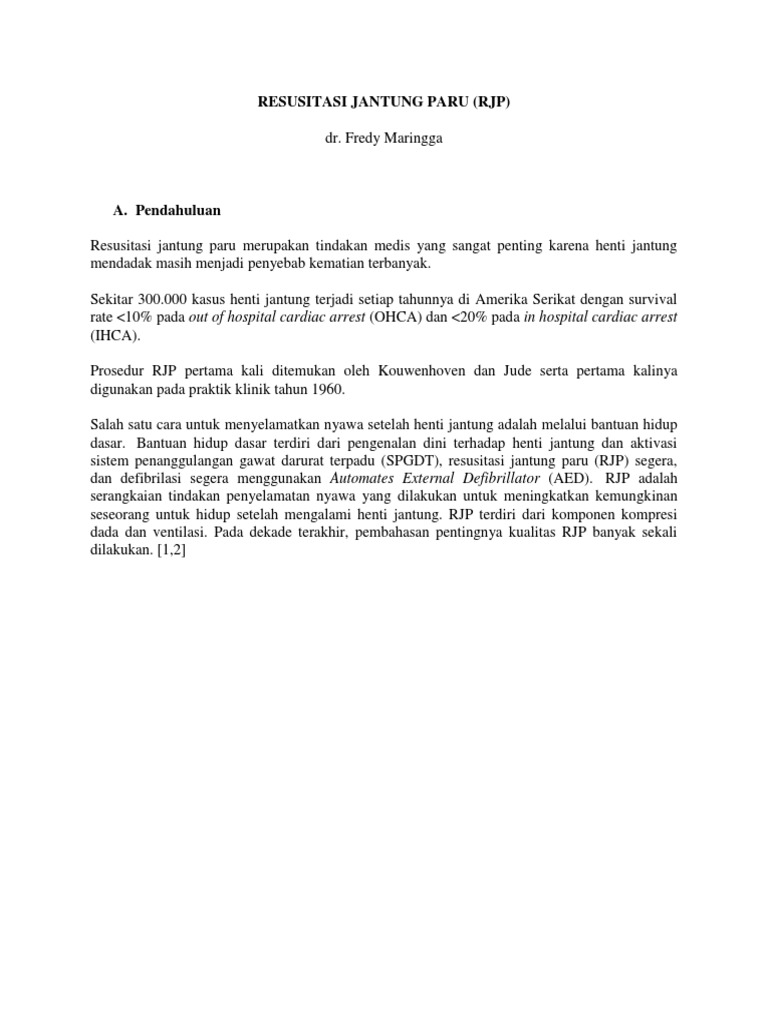 Resusitasi Jantung Paru (Web1) | PDF