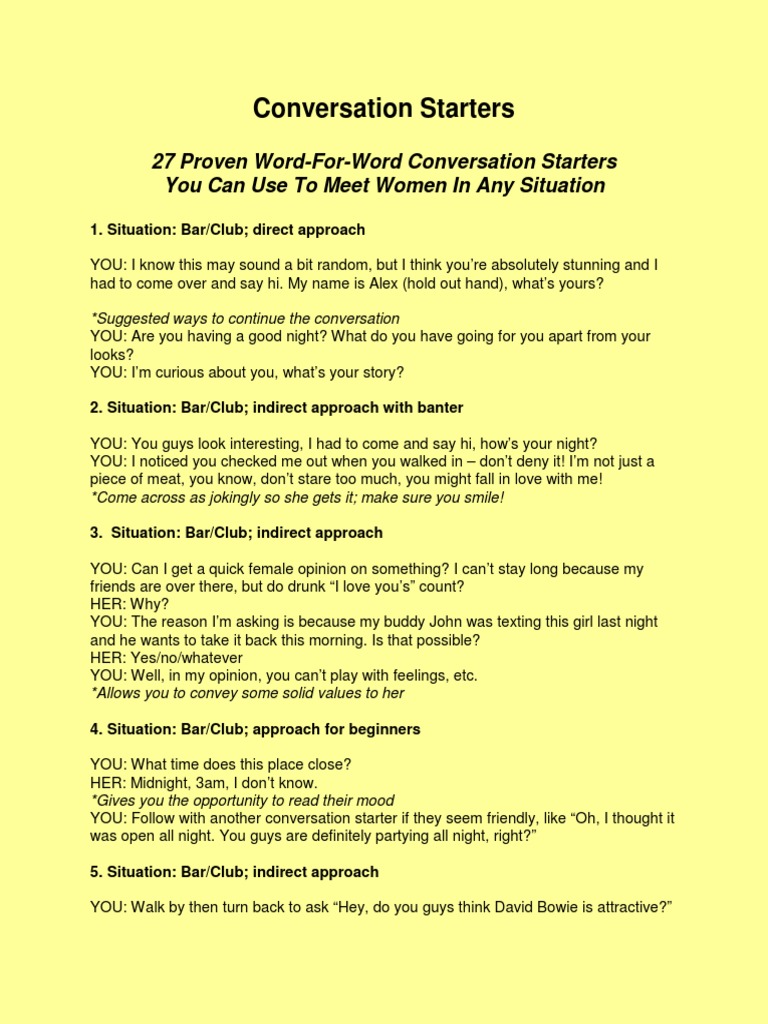 27 Proven Conversation Starters | PDF