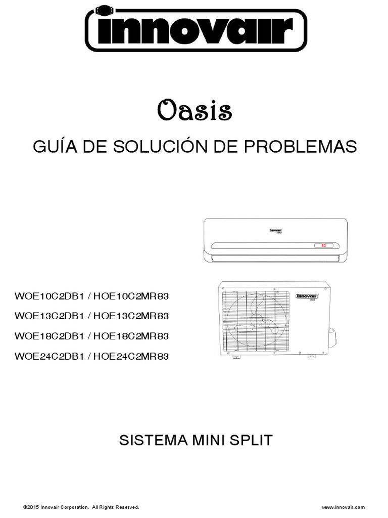 Innovair Oasis Mini Split 2nd Gen 9K 24K Troubleshooting Guide Spanish ...