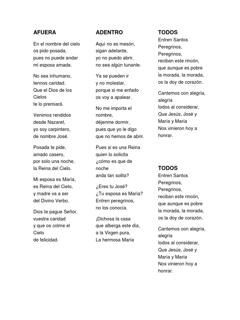 Letra para Pedir Posada | PDF | Religião e crença