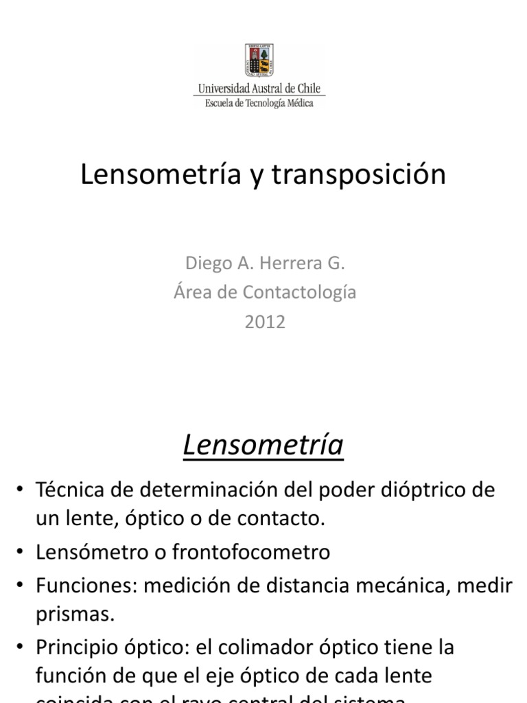 Lensometría y Transposición | PDF | Óptica | Enseñanza de matemática