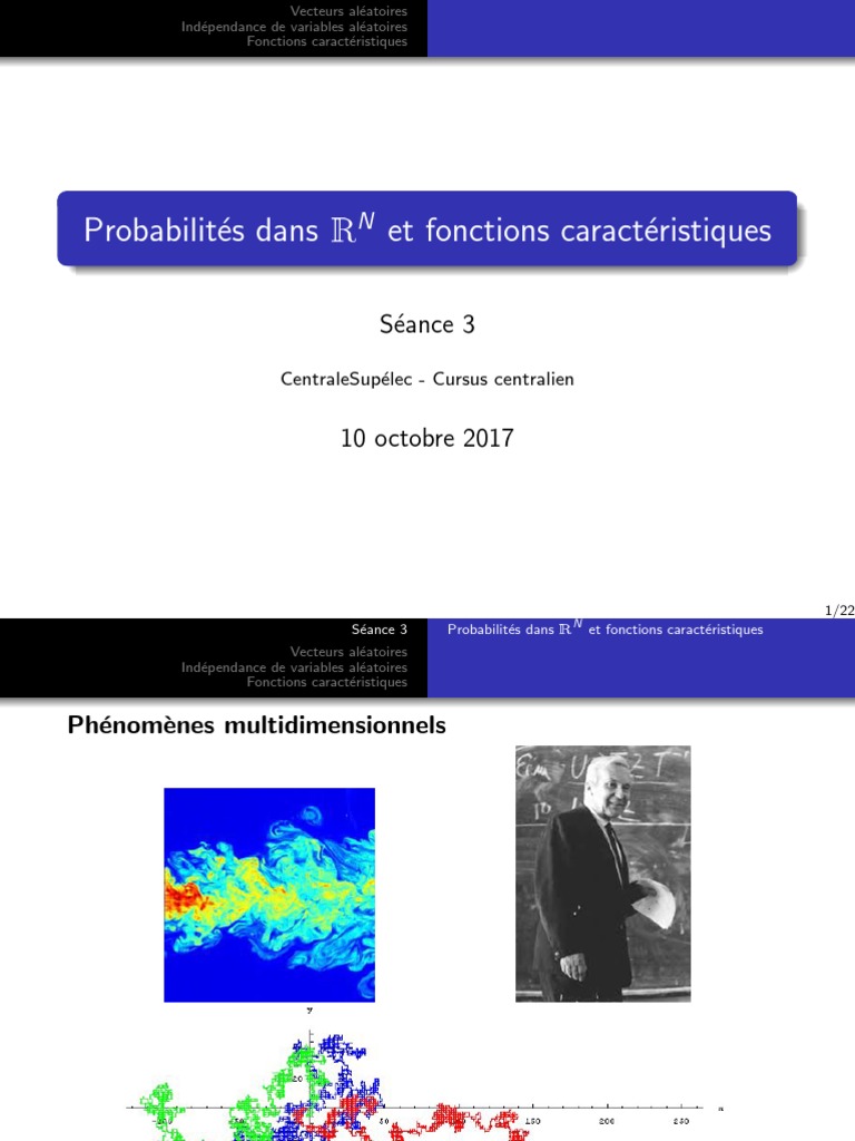 Probabilit Es Dans R Et Fonctions Caract Eristiques: S Eance 3 | PDF | Probability Theory ...