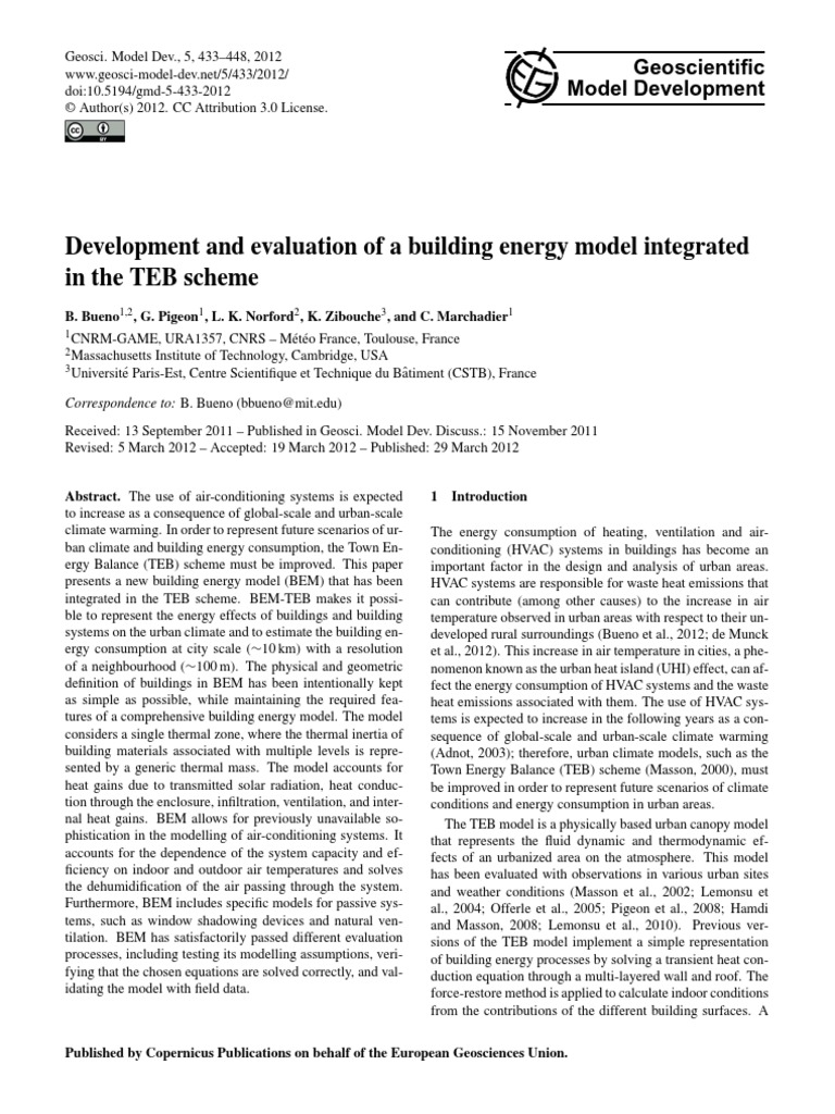 Development and Evaluation of A Building Energy Model Integrated in The ...