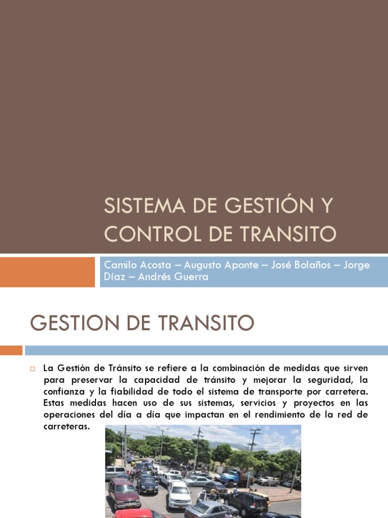 Sistema de Gestión y Control de Transito V1 | PDF | Semáforo | Sistema ...