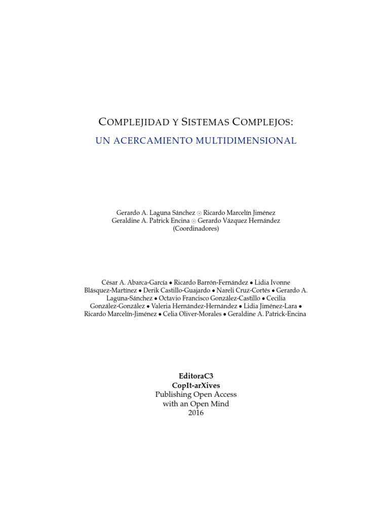Complejidad y Sistemas Complejos-Libro PDF | Realidad | Complejidad
