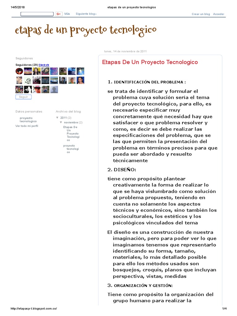 Etapas de Un Proyecto Tecnologico PDF | PDF | Diseño | Programación de ... Etapas de Un Proyecto Tecnologico PDF | PDF | Diseño | Programación de ...