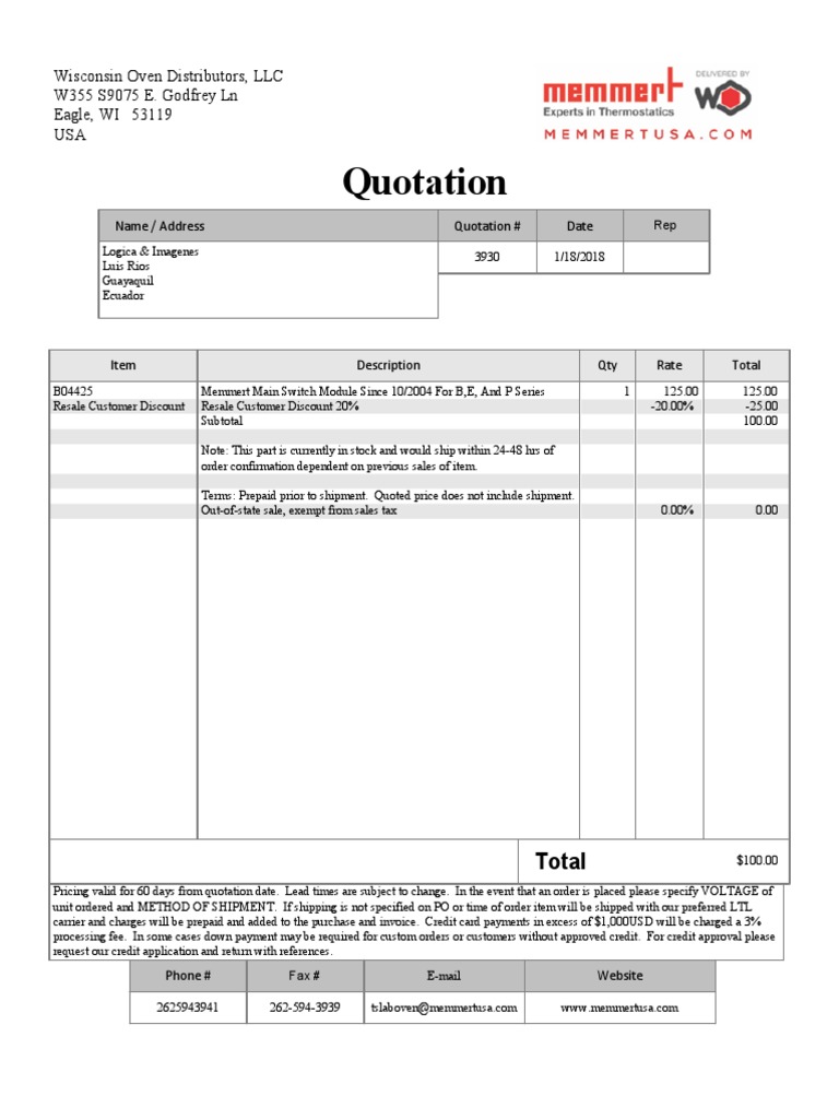 Parts Quote # 3930 Logica & Imagenes PDF | PDF