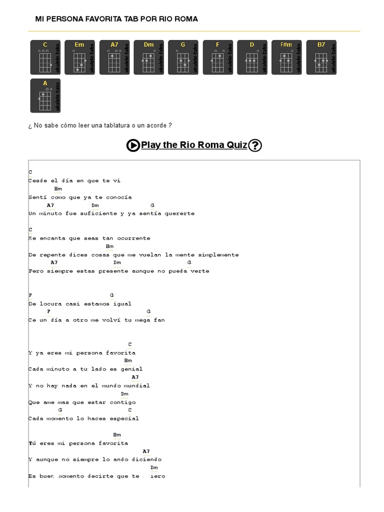 Mi Persona Favorita Tab Por Rio Roma | PDF | Música grabada | Ocio