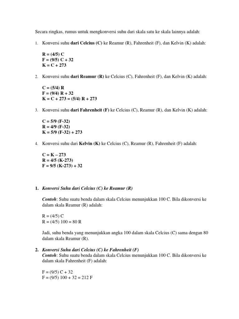Konversi Suhu | PDF