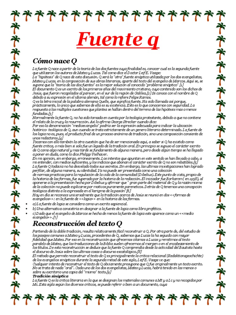 Fuente Q | PDF | Evangelios | Evangelio De Lucas