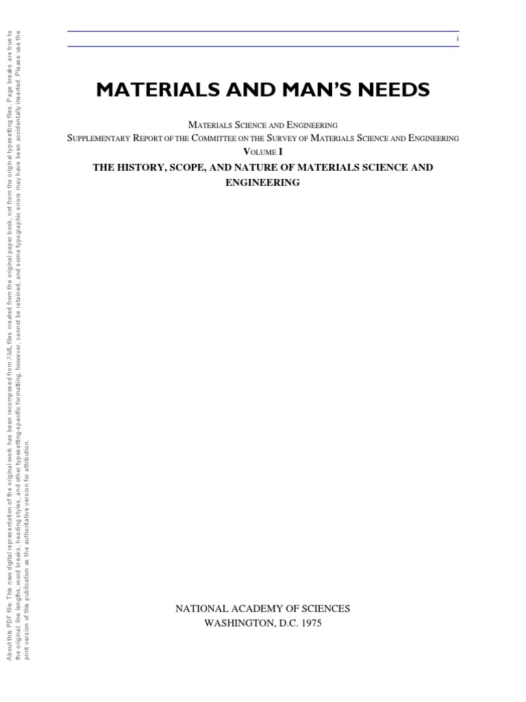 Cos Mat Materials and Mans Needs Vol 1 | PDF | Typography | Science