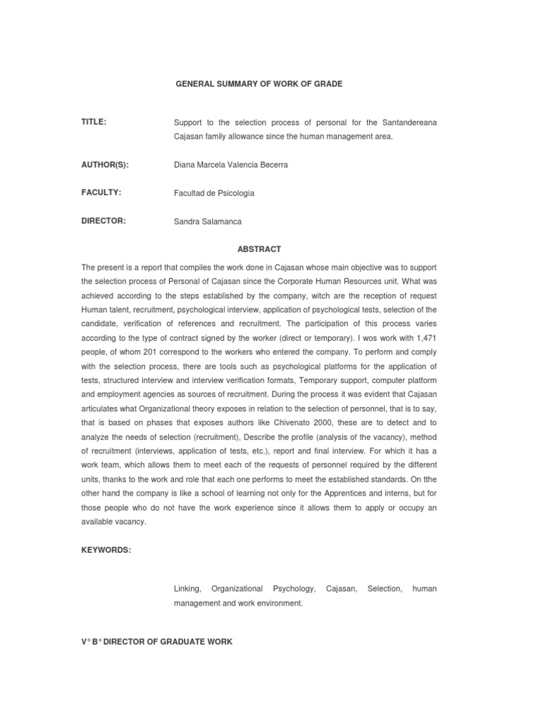 General Summary of Internship Organization | Download Free PDF ...