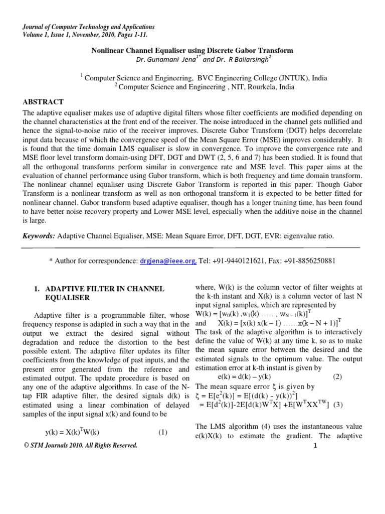 Sample Research Paper 1 PDF | PDF | Discrete Fourier Transform | Matrix ...