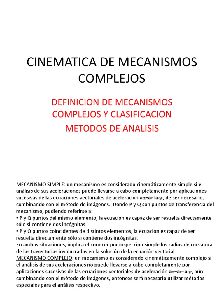 13-Cinematica de Mecanismos Complejos | PDF | Ecuaciones | Objetos ...