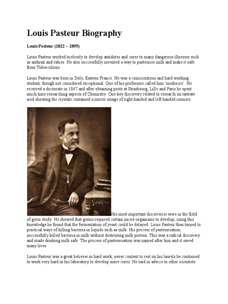 Biographie de Louis Pasteur | PDF | Maladie | Médical