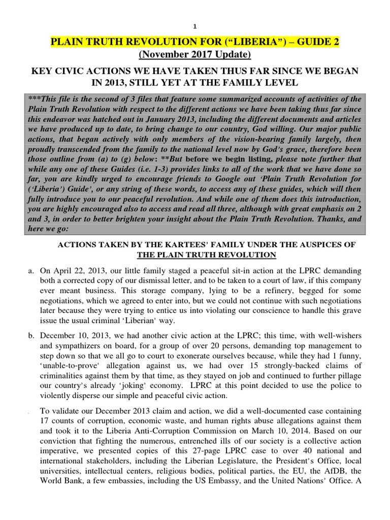 Plain Truth Revolution For (Liberia) - Guide2 PDF | PDF | Liberia ...