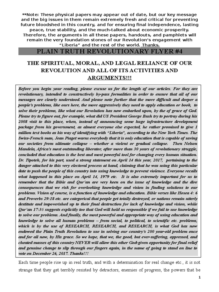 Liberian Revolution: Education's Role | PDF | Natural And Legal Rights ...