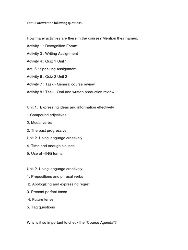 Answer The Following Questions | PDF | Grammatical Tense | Verb