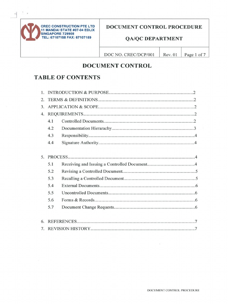 6.2document Control Procedure | PDF