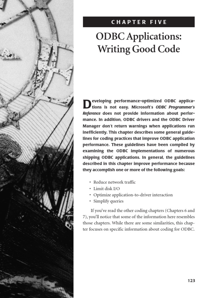 ODBC Applications: Writing Good Code: Chapter Five | PDF | Parameter (Computer Programming ...