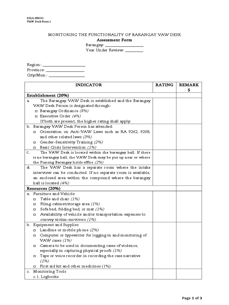 VAW Desk Form 1 | Desk | Business