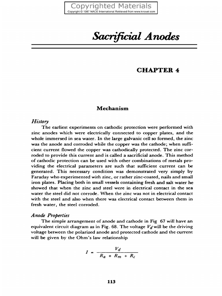 Sacrificial Anodes | PDF | Anode | Corrosion