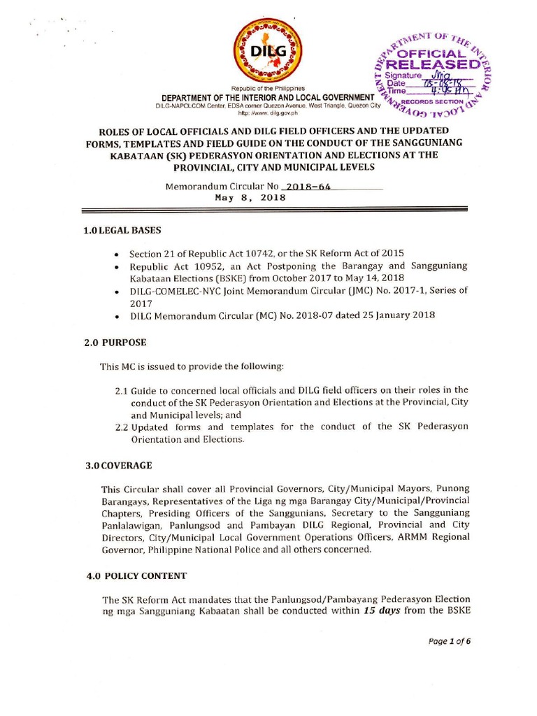 Roles of Local Officials and DILG Field Officers and the Updated Forms ...