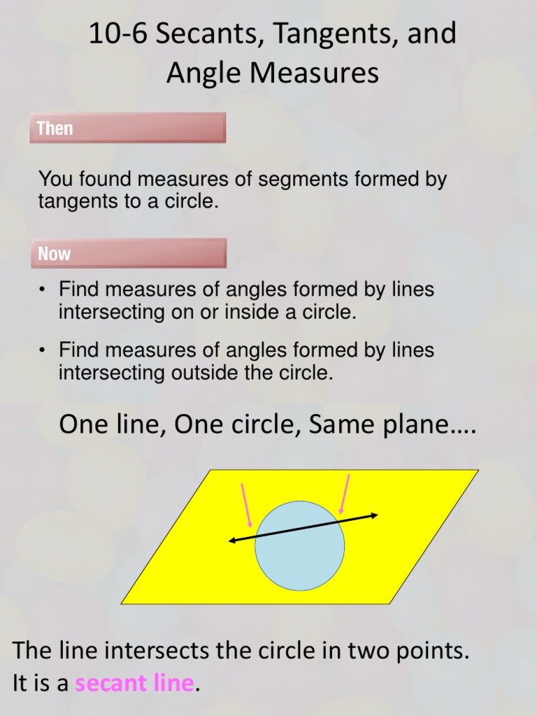 10-6 Secants Tangents and Angle Measures | PDF | Trigonometric ...