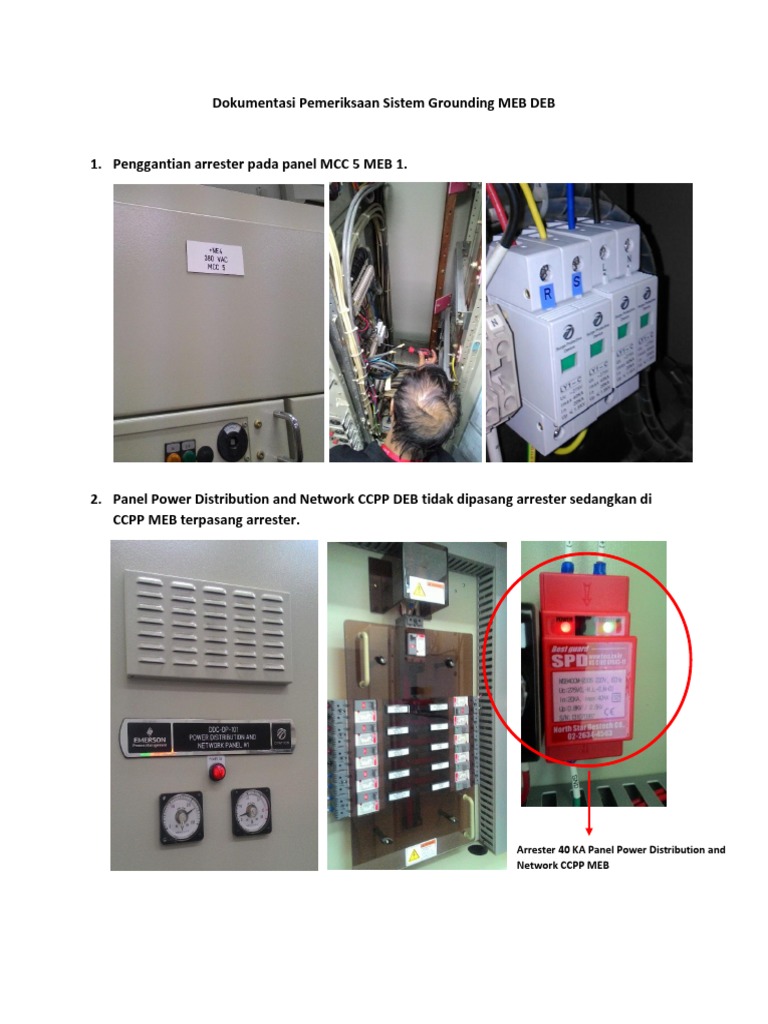 Dokumentasi Pemeriksaan Sistem Grounding MEB DEB | PDF