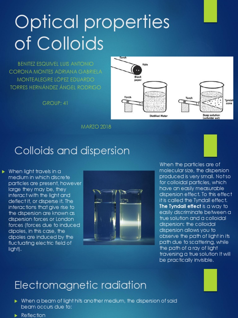 Optical Properties of Colloids | PDF | Scattering | Dispersion (Optics)