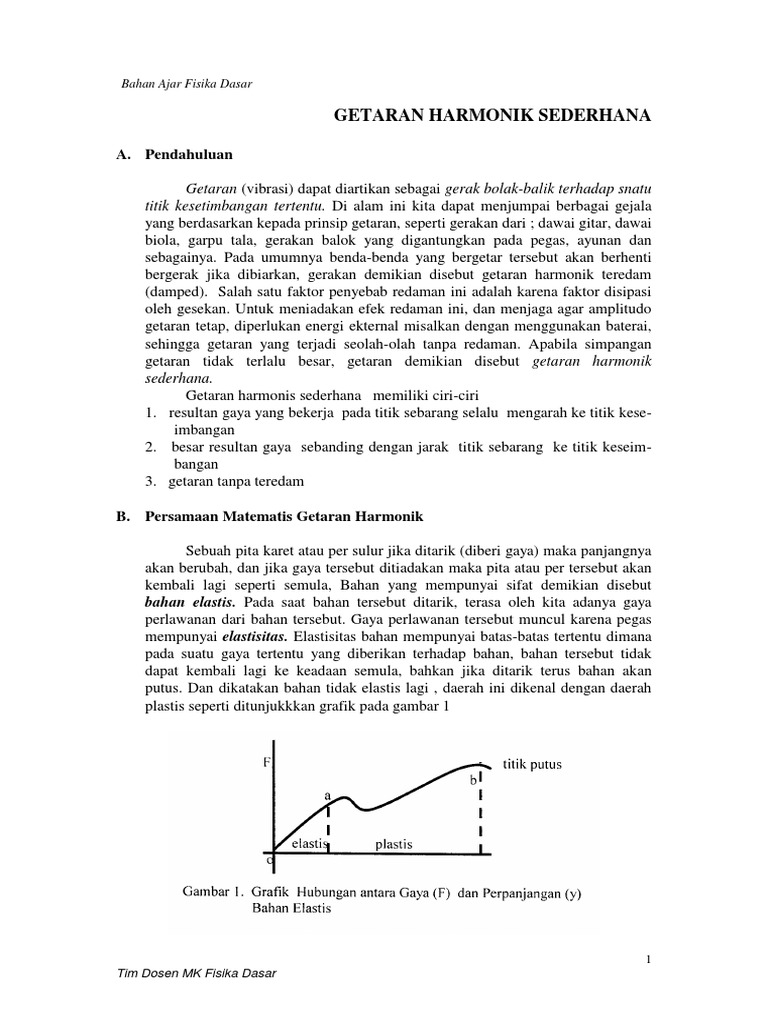 Getaran Harmonis | PDF