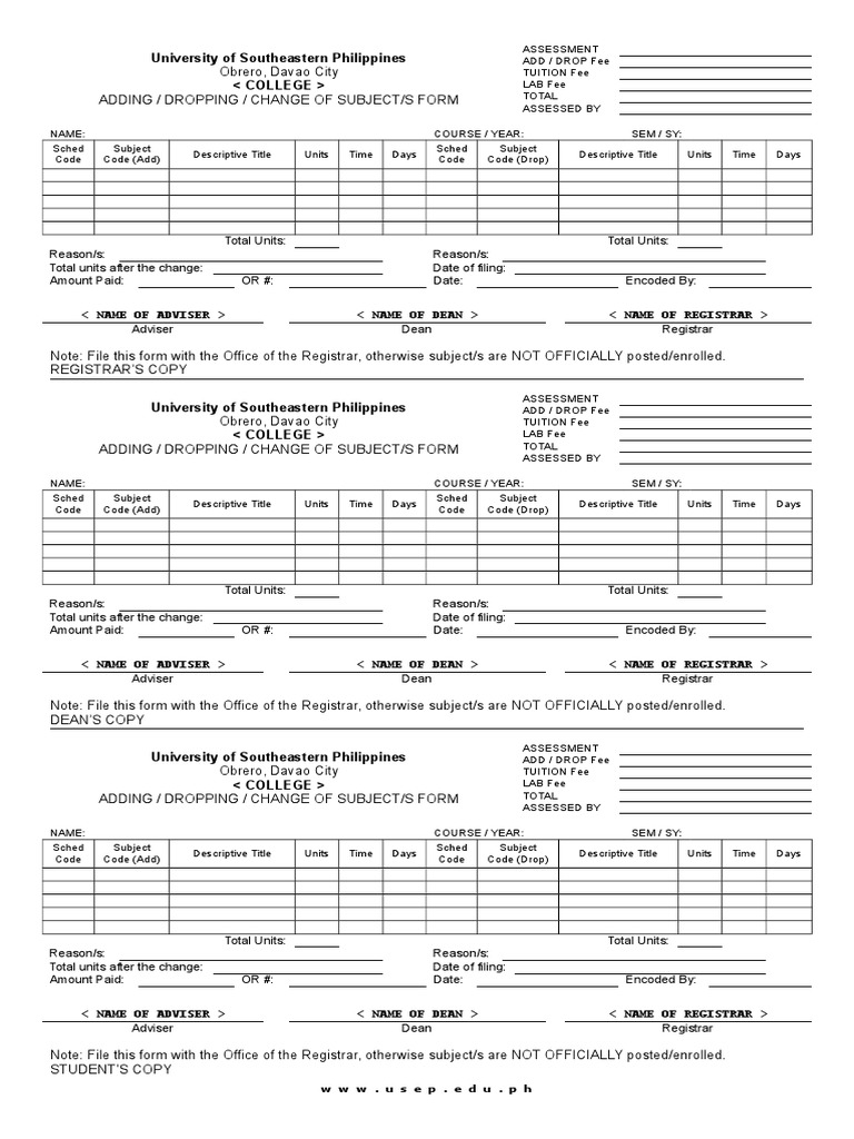 USEP Subject Change Form | PDF | Behavior Modification | Business