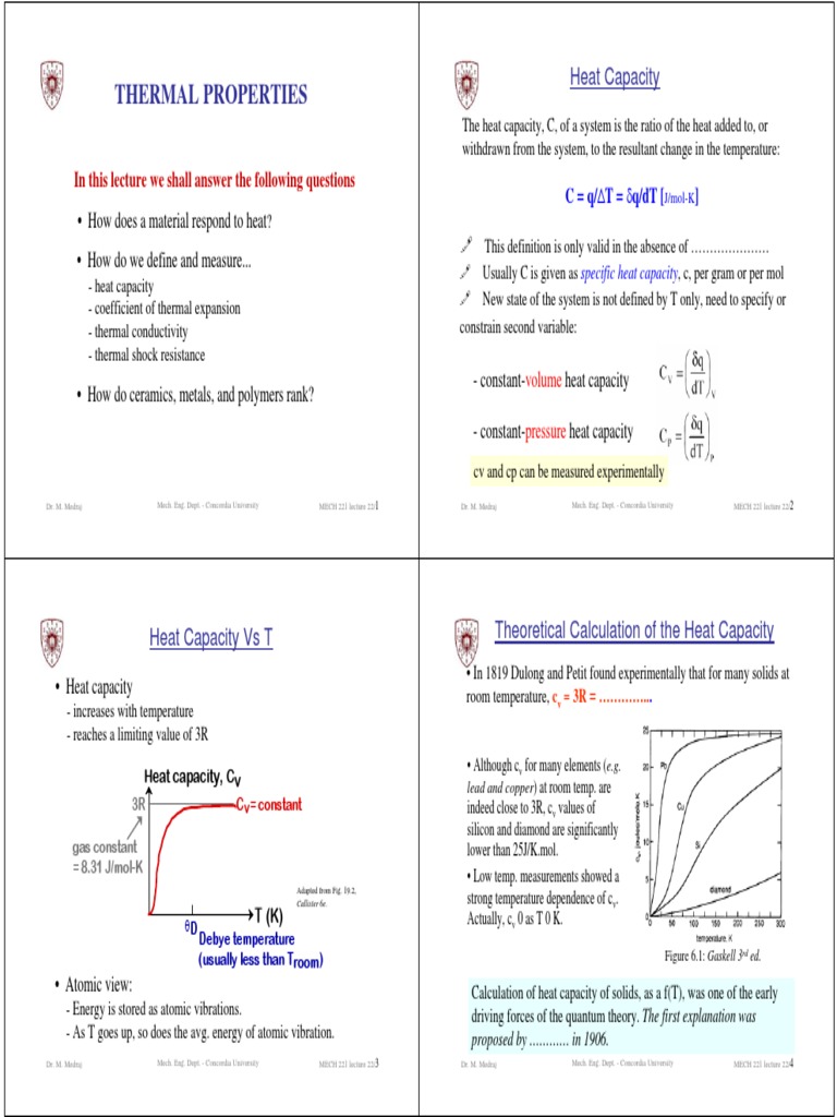 Thermal Properties: Heat Capacity | PDF | Heat Capacity | Solid