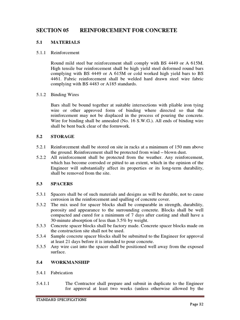 SECTION 5 - Reinforcement | PDF | Concrete | Welding