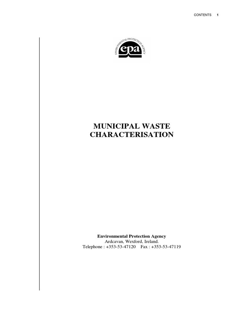 EPA Municipal Waste Characterisation | PDF | Waste | Sampling (Statistics)