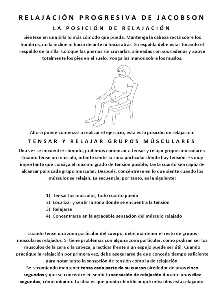 Relajación Progresiva de Jacobson | PDF | Respiración | Músculo