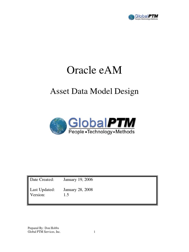 eAM Data Model 012808 | PDF | Oracle Database | Data Model