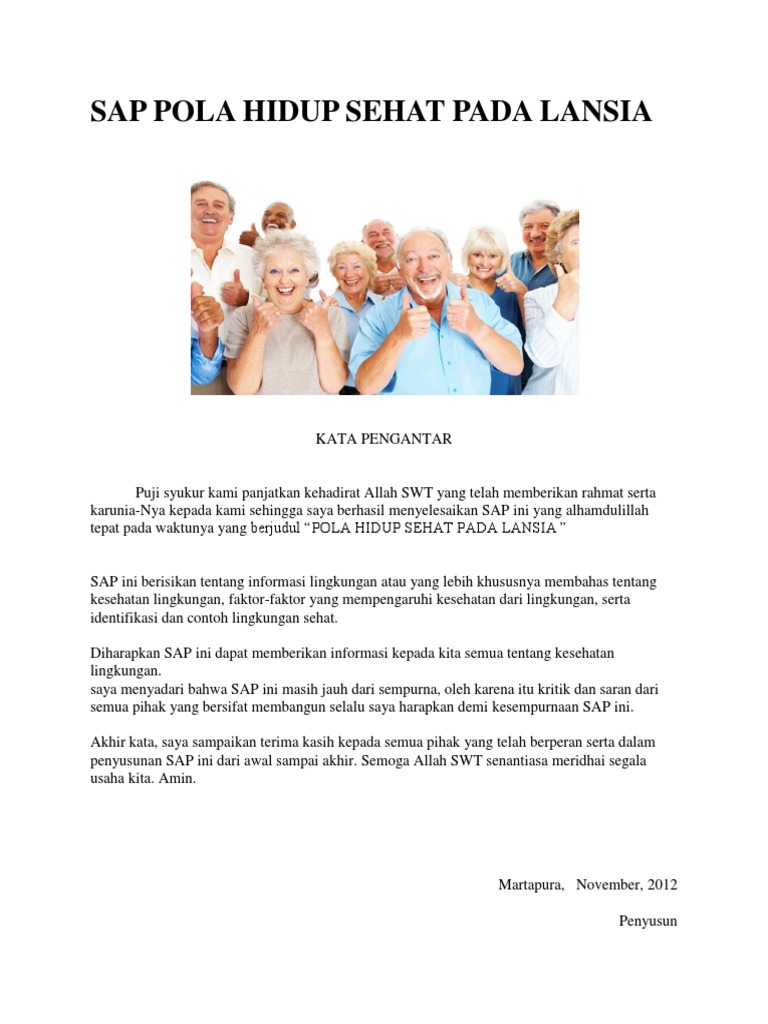 Sap Pola Hidup Sehat Pada Lansia | PDF