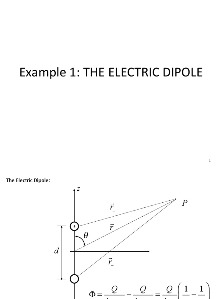 Example 1: The Electric Dipole | PDF | Force | Electromagnetism